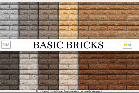 Second Life Marketplace - Basic Bricks 10 Seamless Builders Textures NM